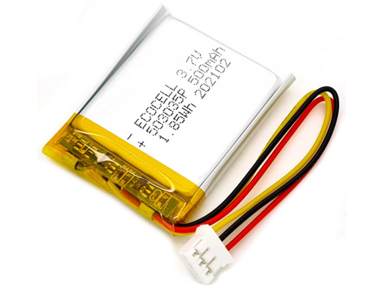 LiPo Battery 500mAh 3.7V 3 Wires(3 pin) 503035, Polymer Lithium Ion - Ecocell
